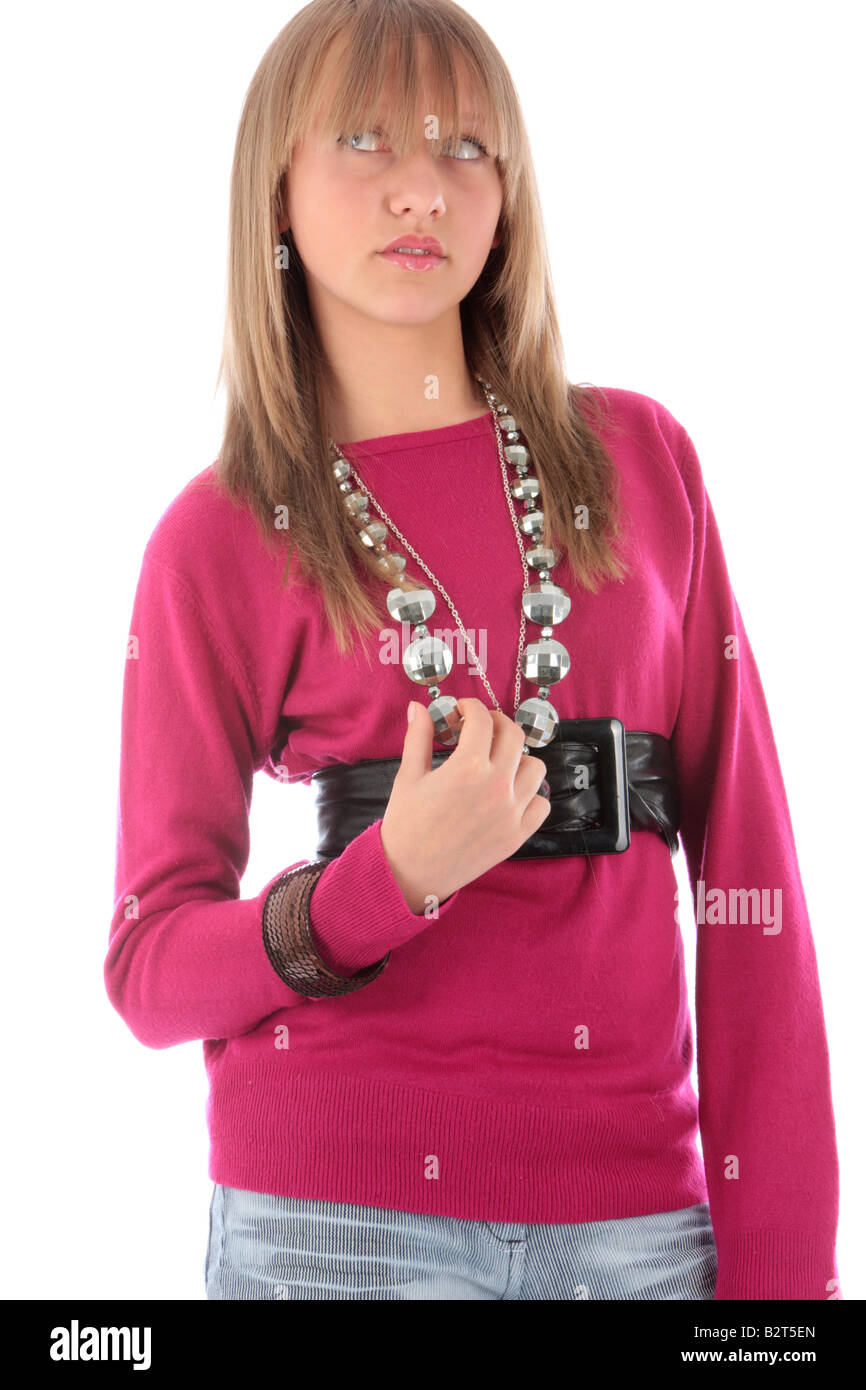 Anxious Teenage Girl Thinking Model Released Stock Photo - Alamy