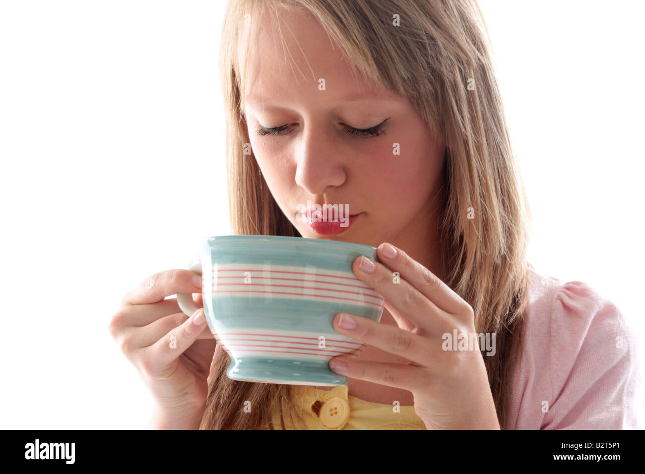 Teenage Girl Drinking Tea Model Released Stock Photo - Alamy