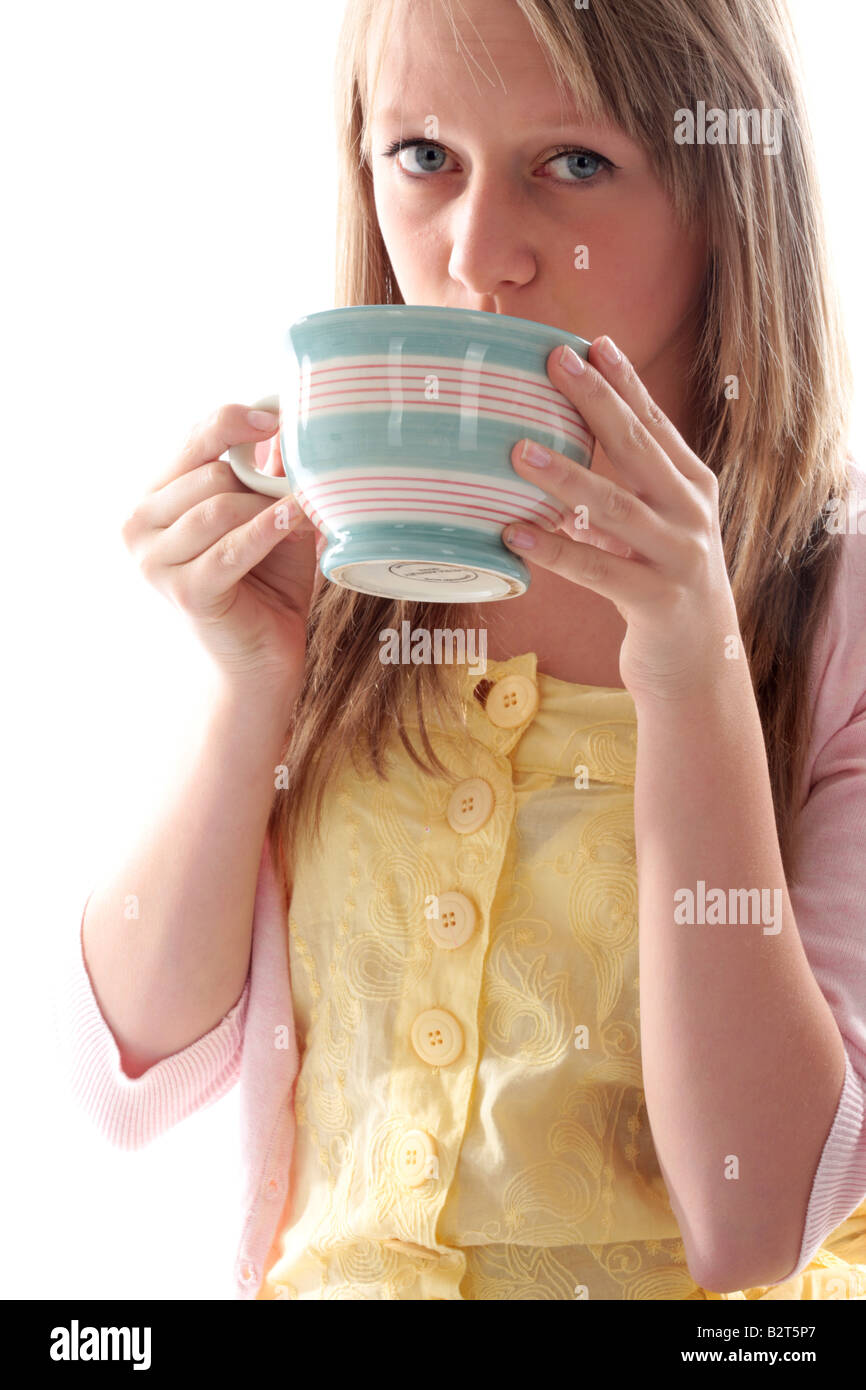 Teenage Girl Drinking Tea Model Released Stock Photo - Alamy