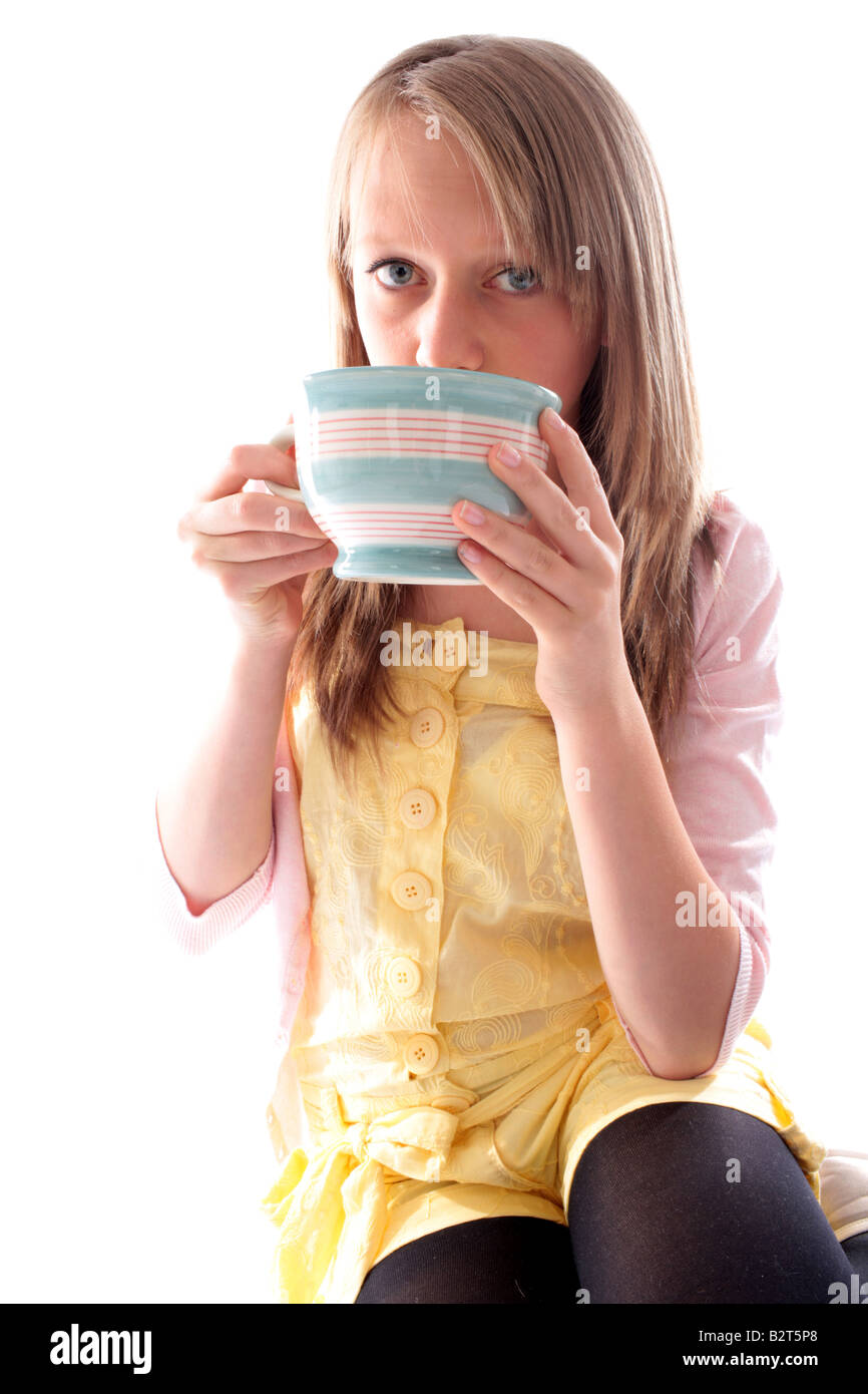 Teenage Girl Drinking Tea Model Released Stock Photo - Alamy
