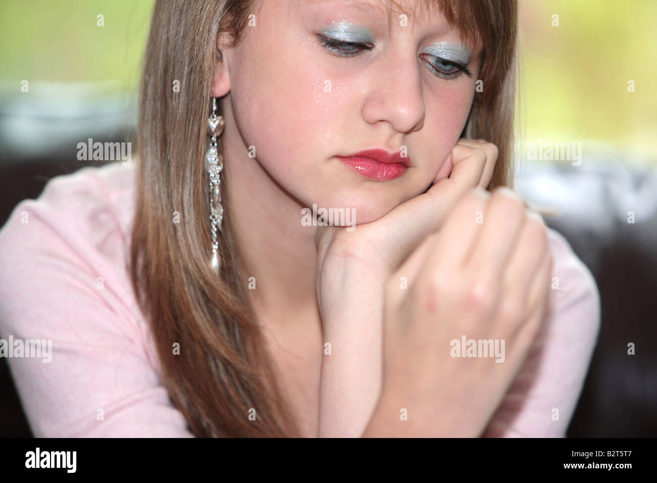 Depressed Lonely Teenage Girl Model Released Stock Photo - Alamy