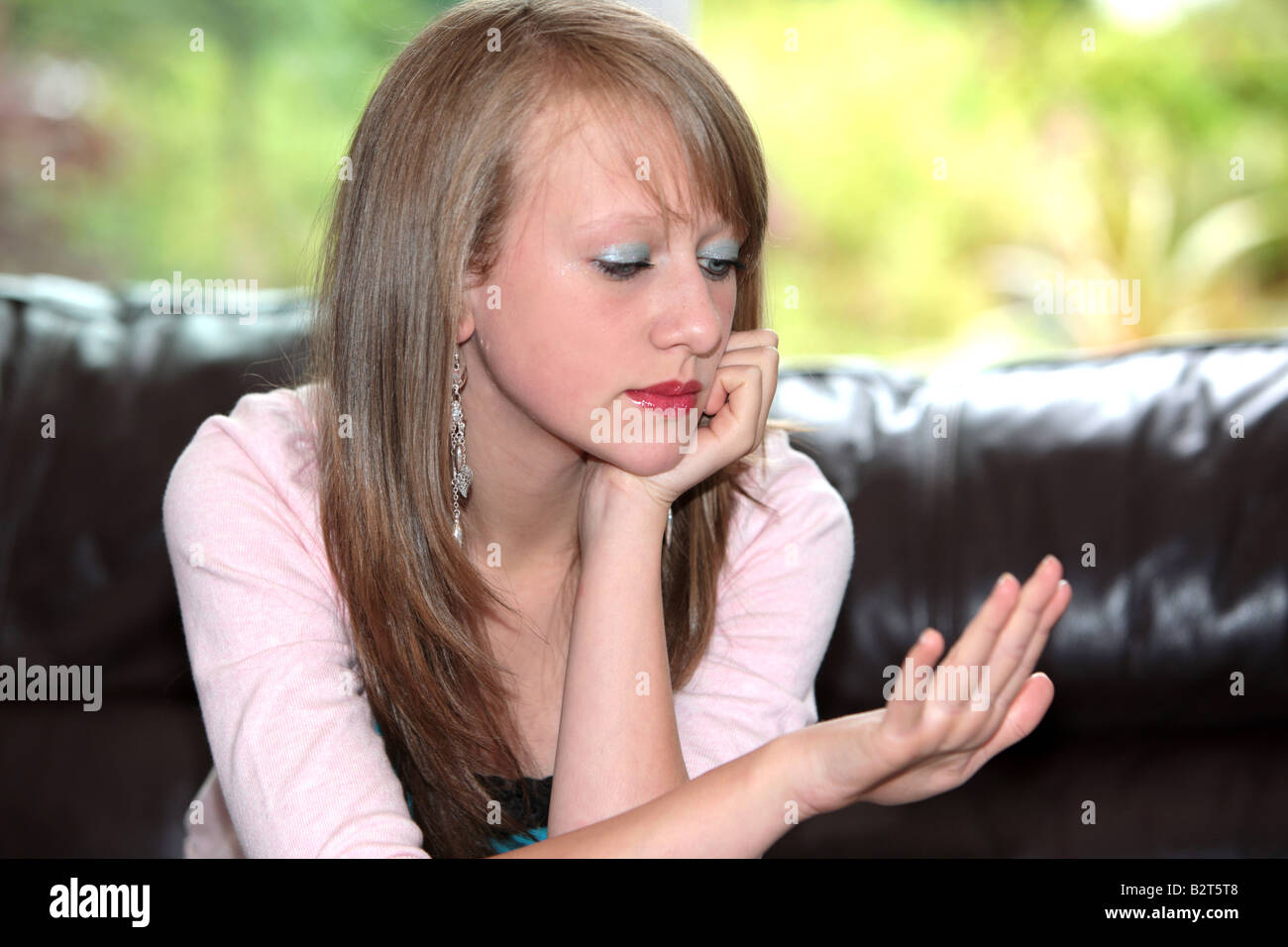 Bored Teenage Girl Model Released Stock Photo - Alamy