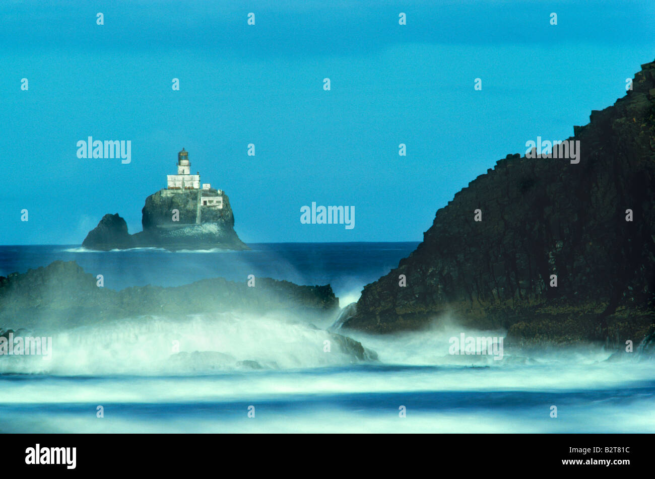 Tillamook Rock Light on the Oregon Coast one mile offshore from ...