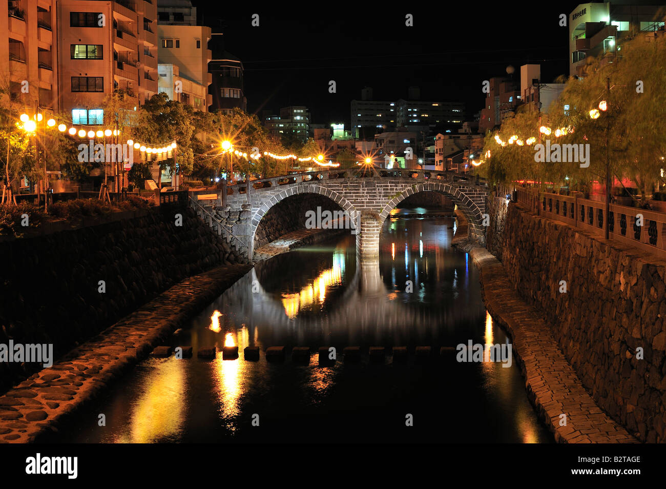 megane bashi, spectacles bridge, nagasaki city, nagasaki prefecture ...