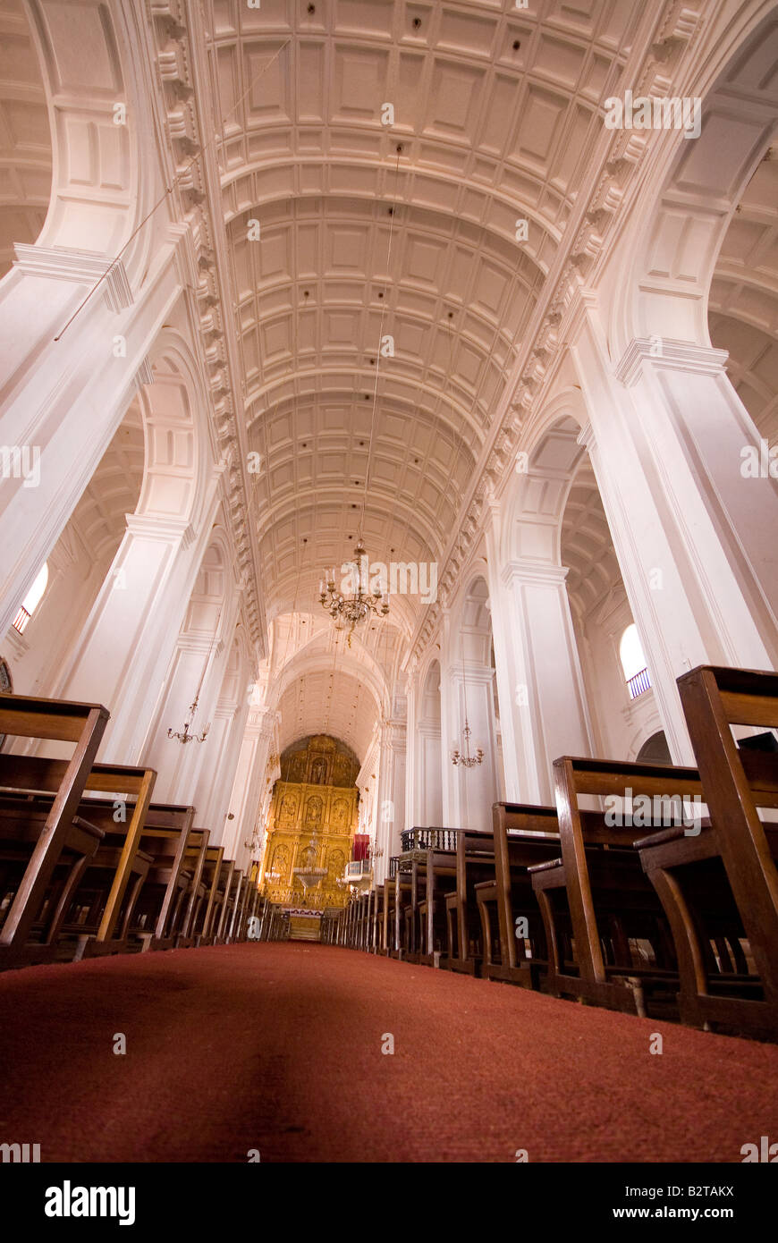 Interior of The Nave Cathedral Se, Old Goa, Goa, India, Subcontinent ...