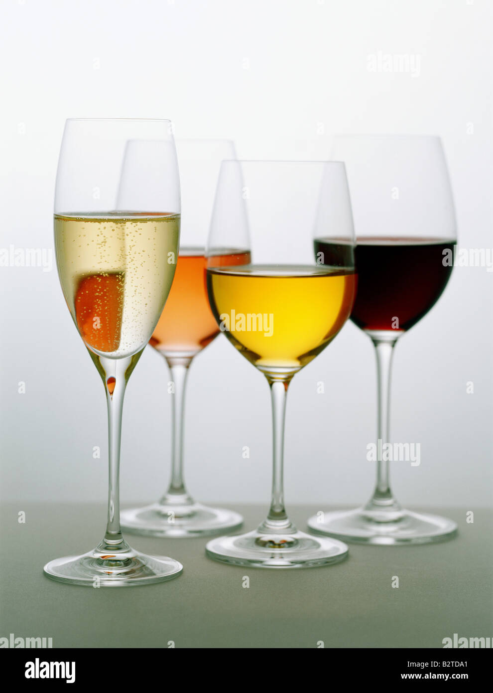 Assorted wines in glasses, close-up Stock Photo - Alamy