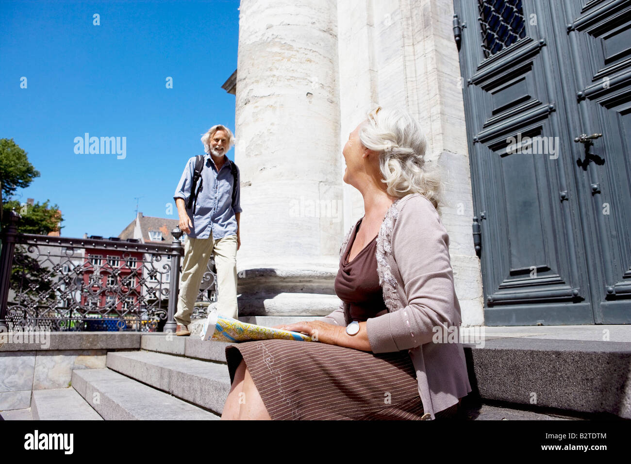Woman standing over man hi-res stock photography and images - Alamy
