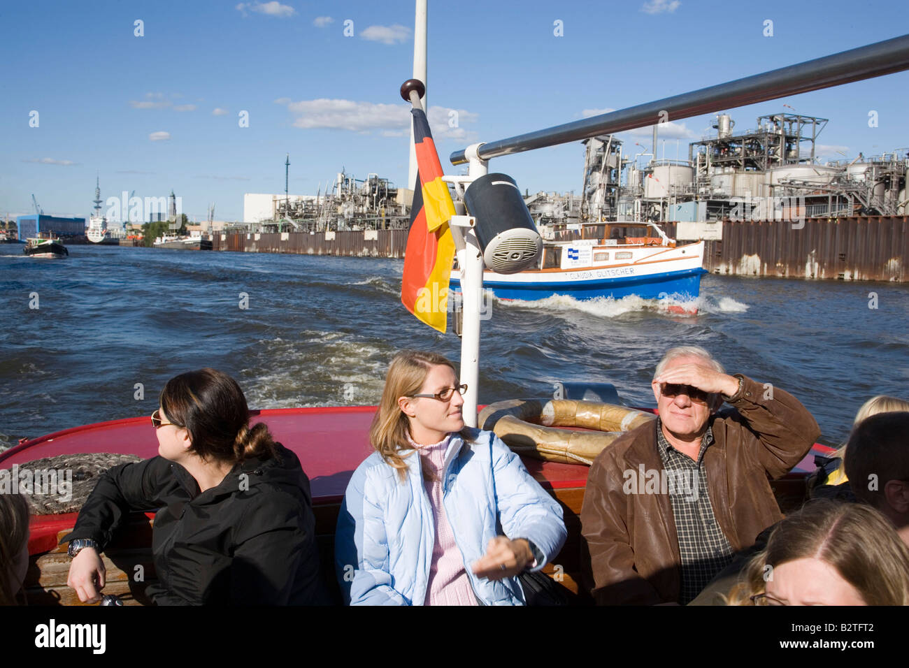 Harbour tour with a barge, People having a harbour tour with a barge at ...