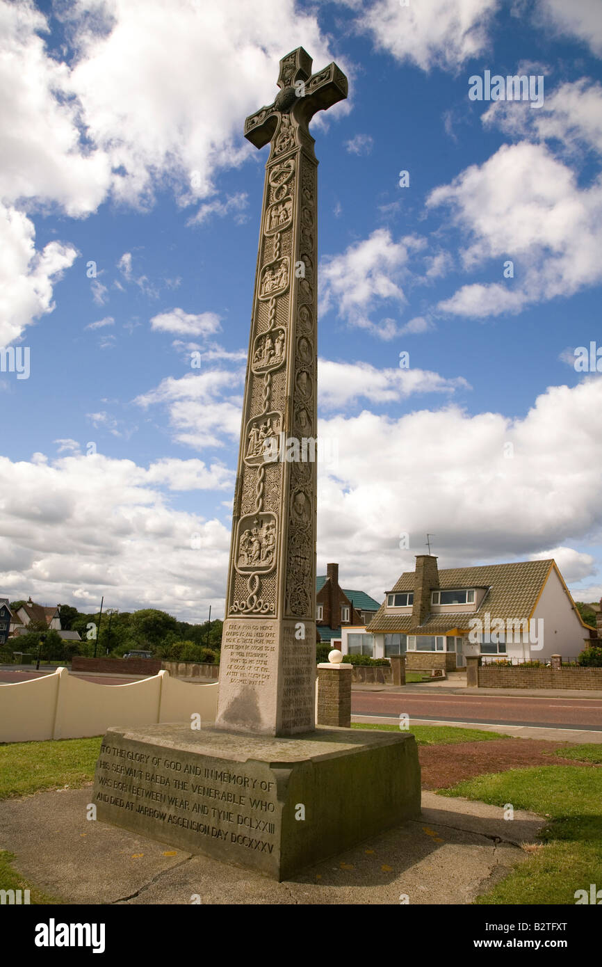 A replica Anglo-Saxon cross in Sunderland, England Stock Photo - Alamy