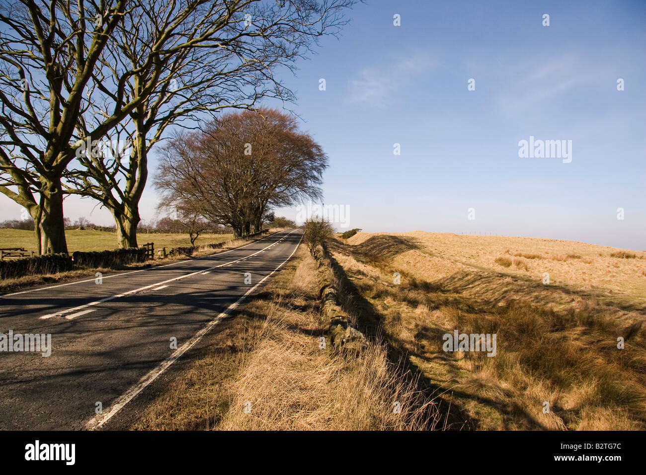 The road and defensive ditch which run along Hadrian's Wall in ...
