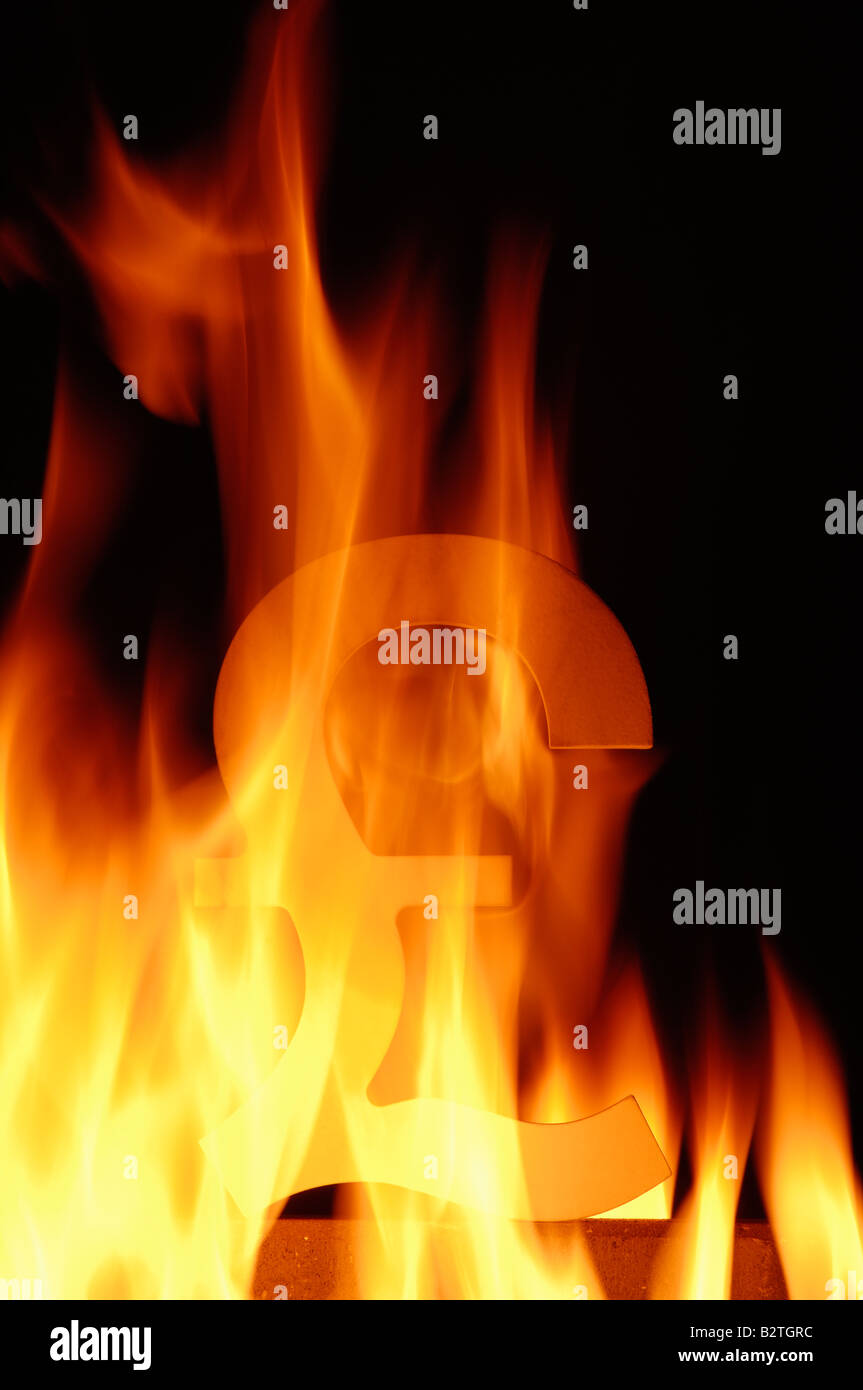 pound sign surrounded by flames Stock Photo - Alamy