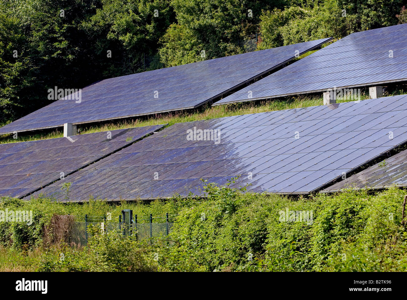Solar power station owned by RWE Energy, Neurath, Grevenbroich, North ...