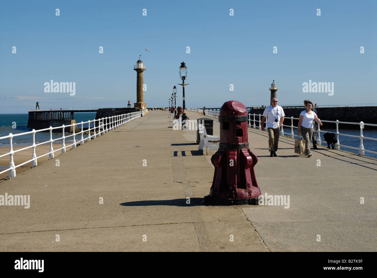 Whitby pier fishing hi-res stock photography and images - Alamy
