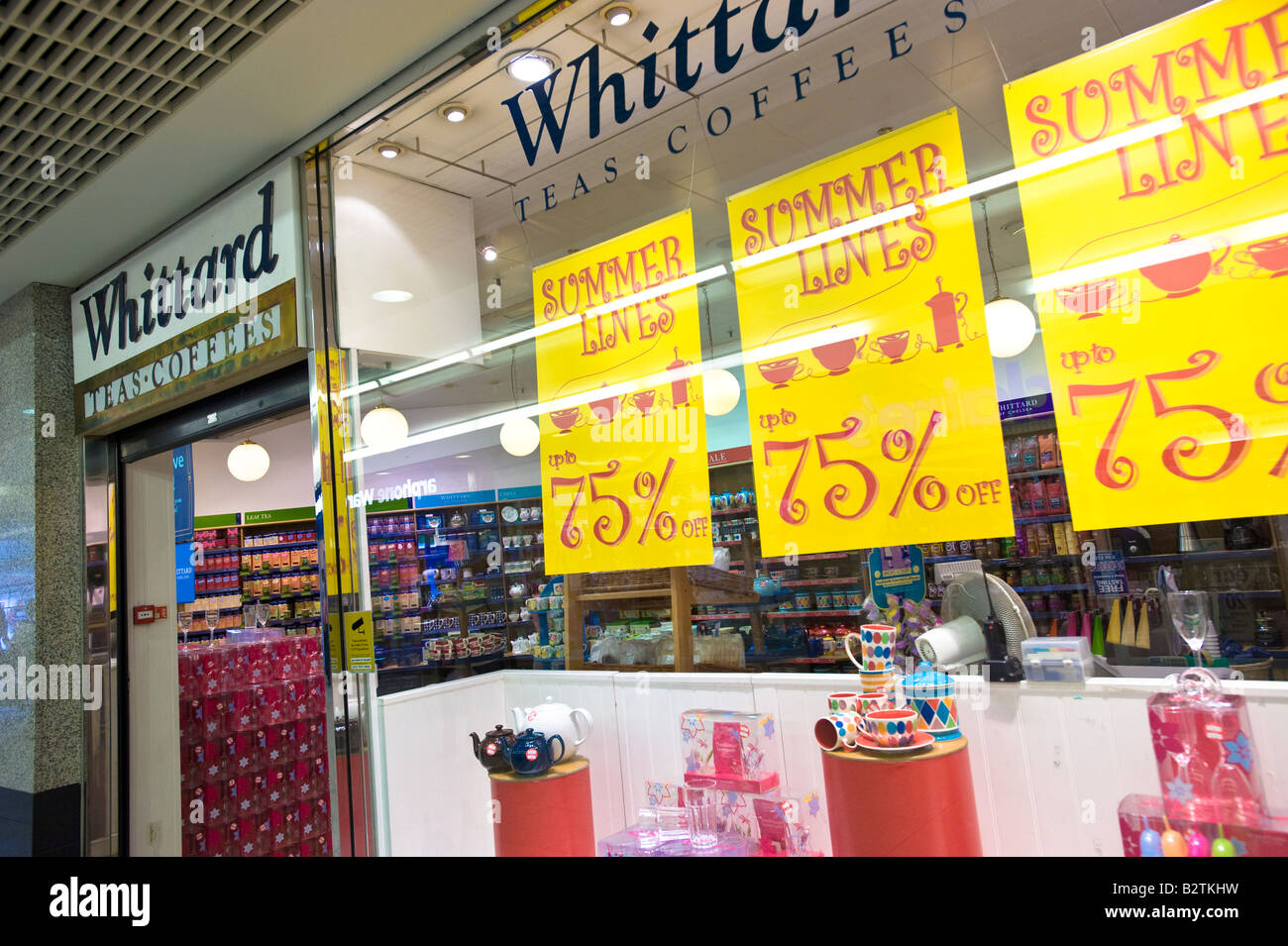 Shop window of Whittard shop with sale sign W5 Ealing London United ...