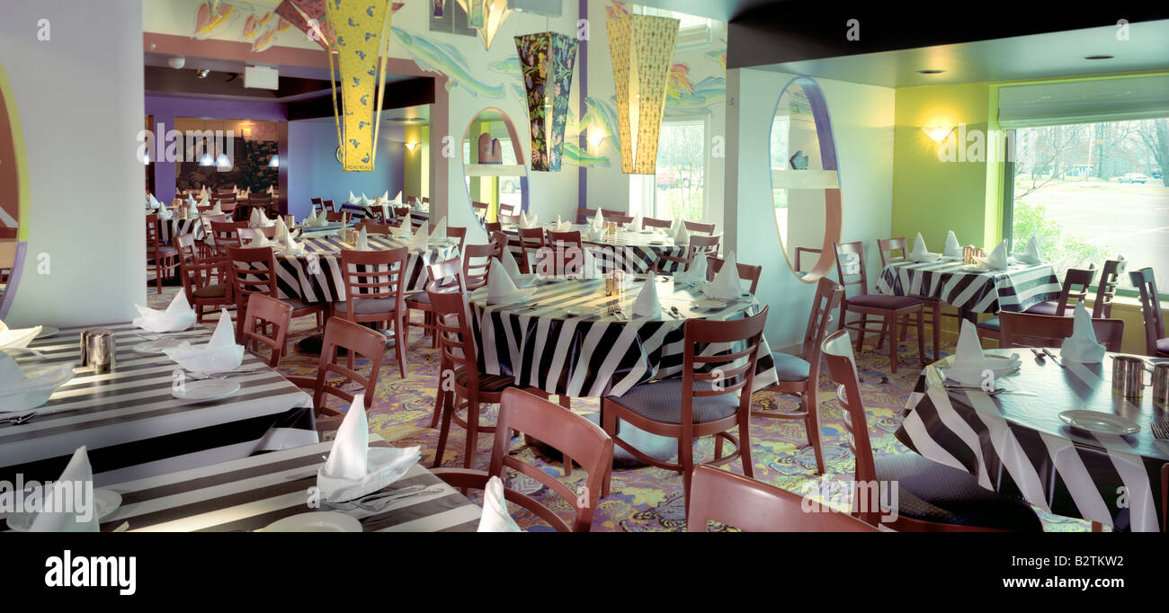 Empty Tables In Restaurant Interior Inside Cafe, USA Stock Photo - Alamy