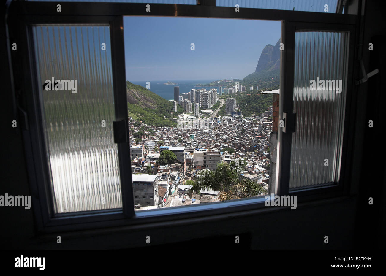View from a house of latin americas largest favela or slum, Rocinha in ...