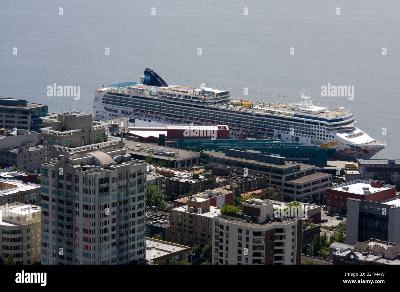 Cruise liner and View from the Space Needle Seattle Center Washington ...