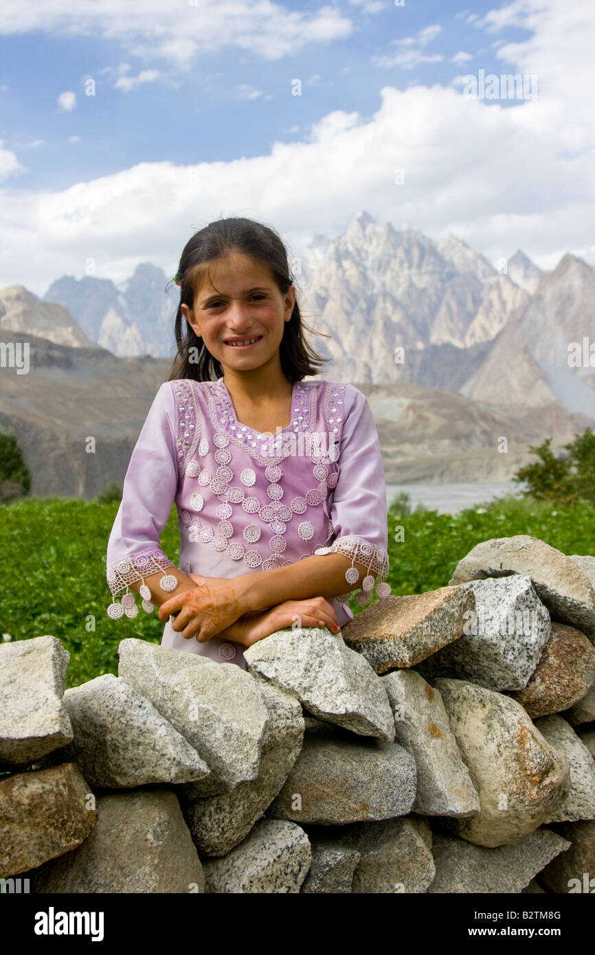 Young Hunza Girl Near Passu in Northern Pakistan Stock Photo - Alamy