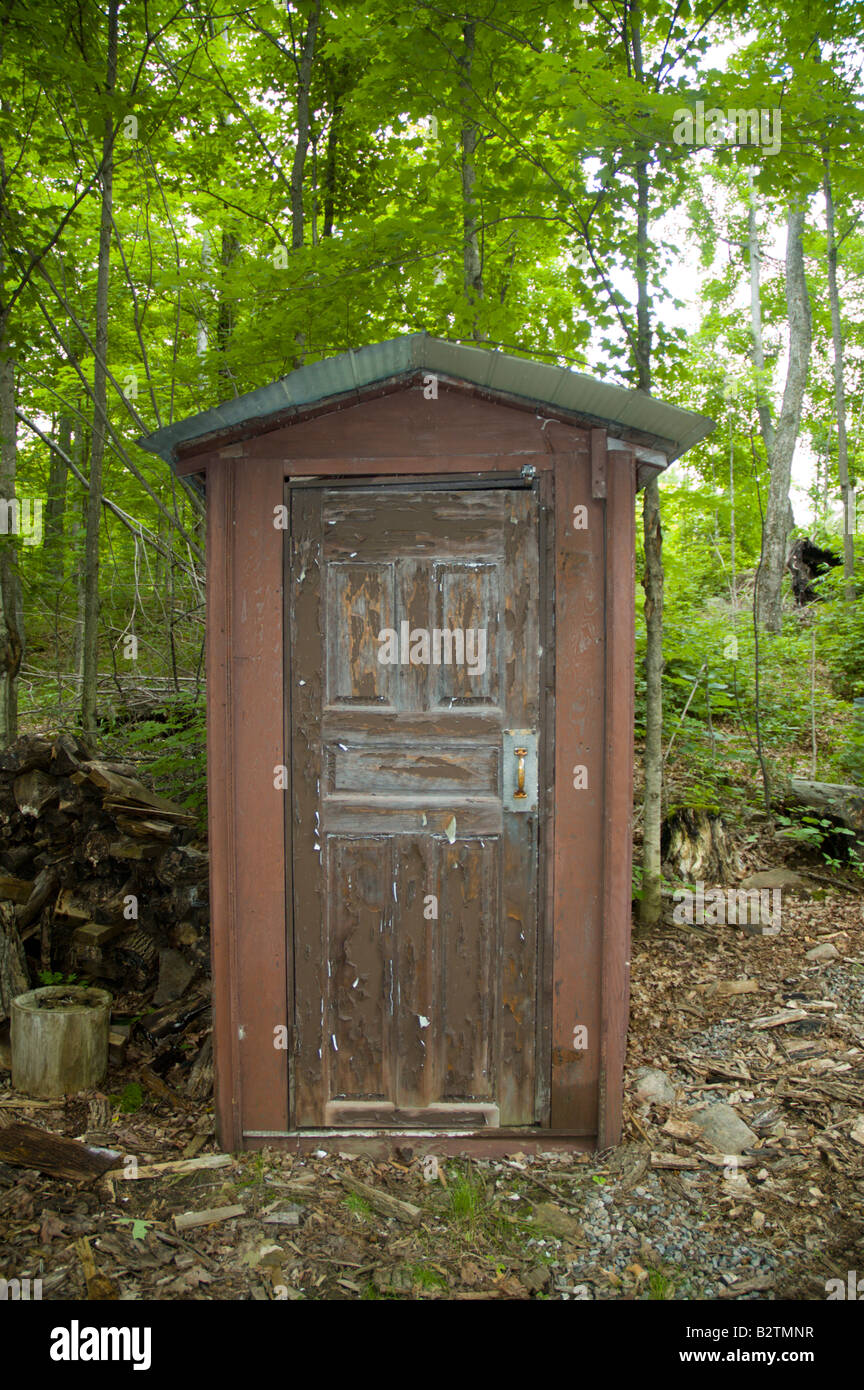A classic wooden outhouse at the cottage Stock Photo - Alamy