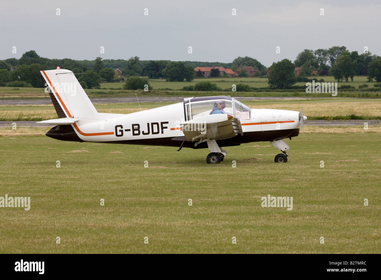 Morane Saulnier MS.880B Rallye Club G-BJDF taxiing at Wickenby Airfield ...