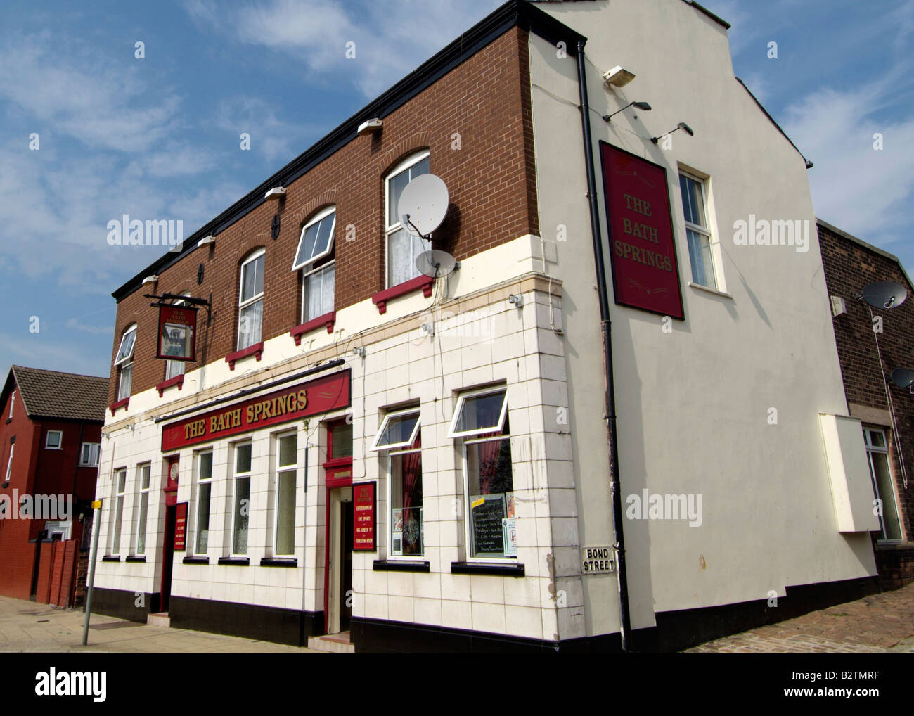 Bath Springs Pub, 103 Kemble Street, Prescot L34 5SG,UK Stock Photo - Alamy
