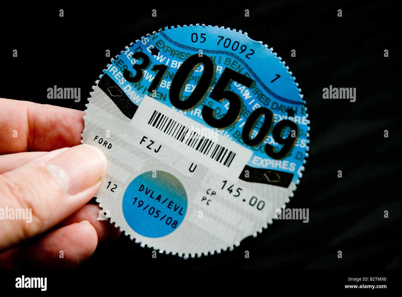 Car Tax Disk UK Stock Photo - Alamy