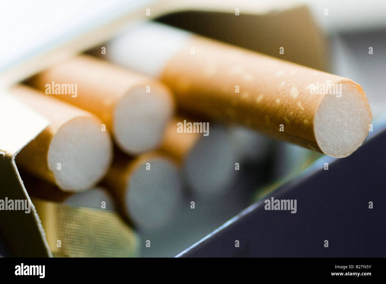 Close up of a packet of ten cigarettes Stock Photo - Alamy