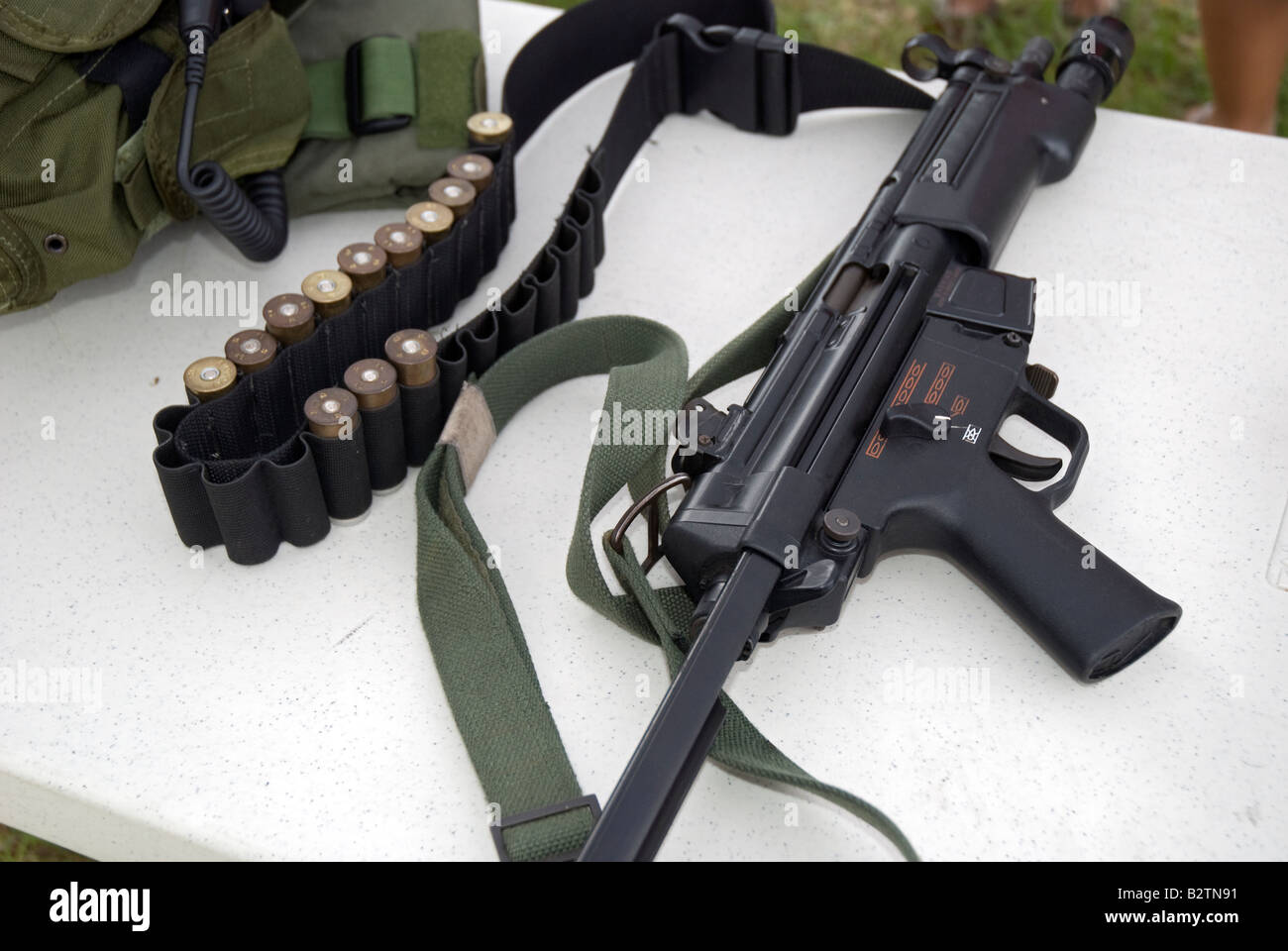 police swat team weaponry and equipment on display at fair Stock Photo ...