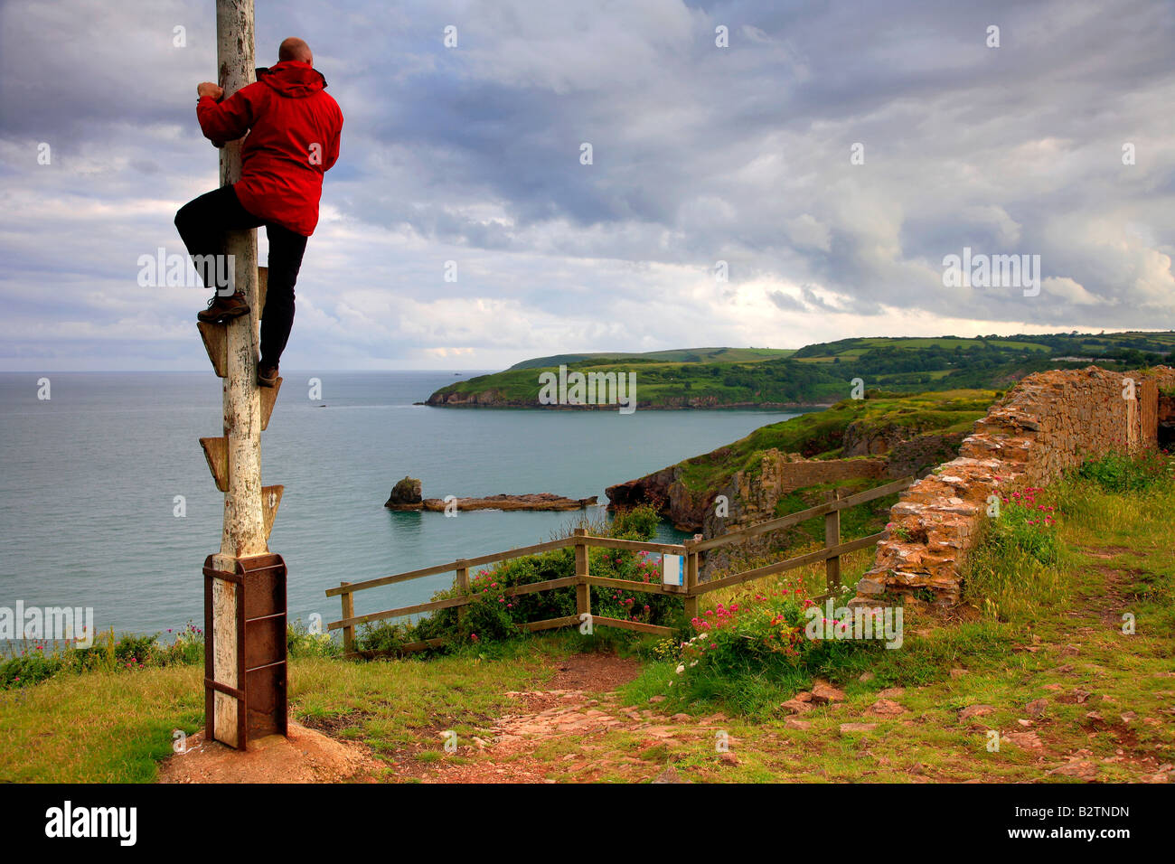 Historic rocket firing post at St Mary’s Bay Berry Head Brixham Torquay ...