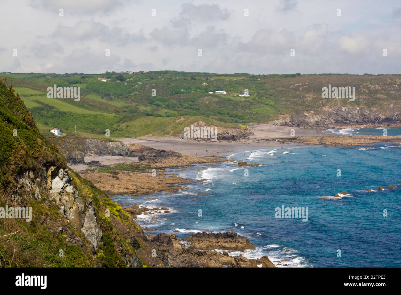 Looking along the coast towards Kennack Sands Cornwall Stock Photo - Alamy