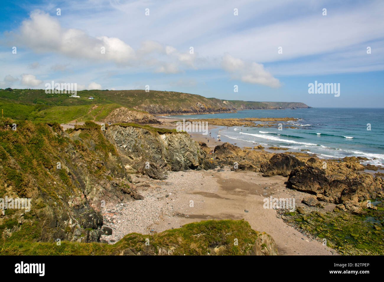 Looking along the coast towards Kennack Sands Cornwall Stock Photo - Alamy
