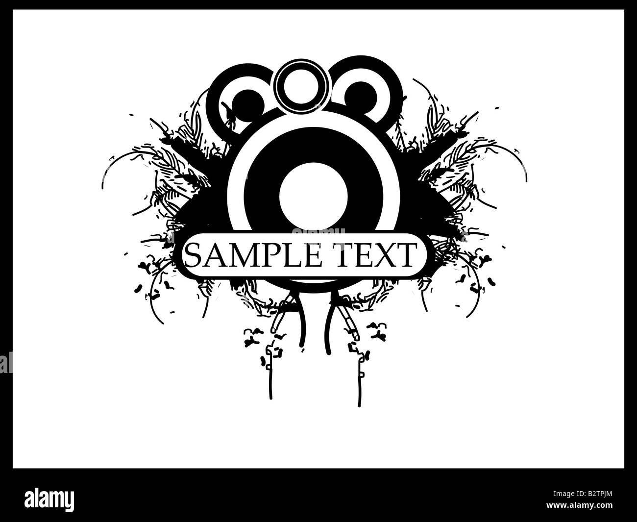 swirly circular with sample text Stock Photo - Alamy