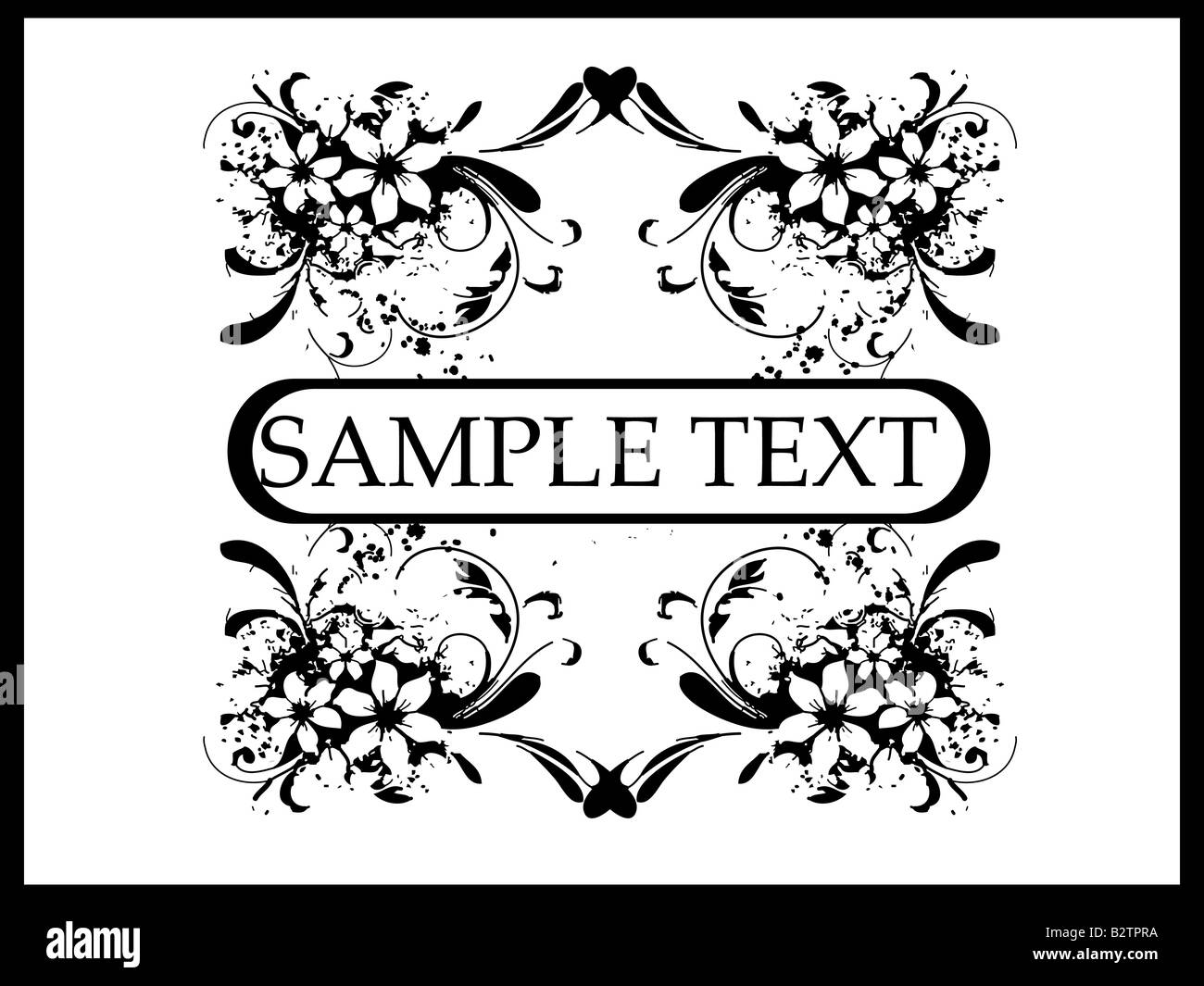 floral text -template Stock Photo - Alamy