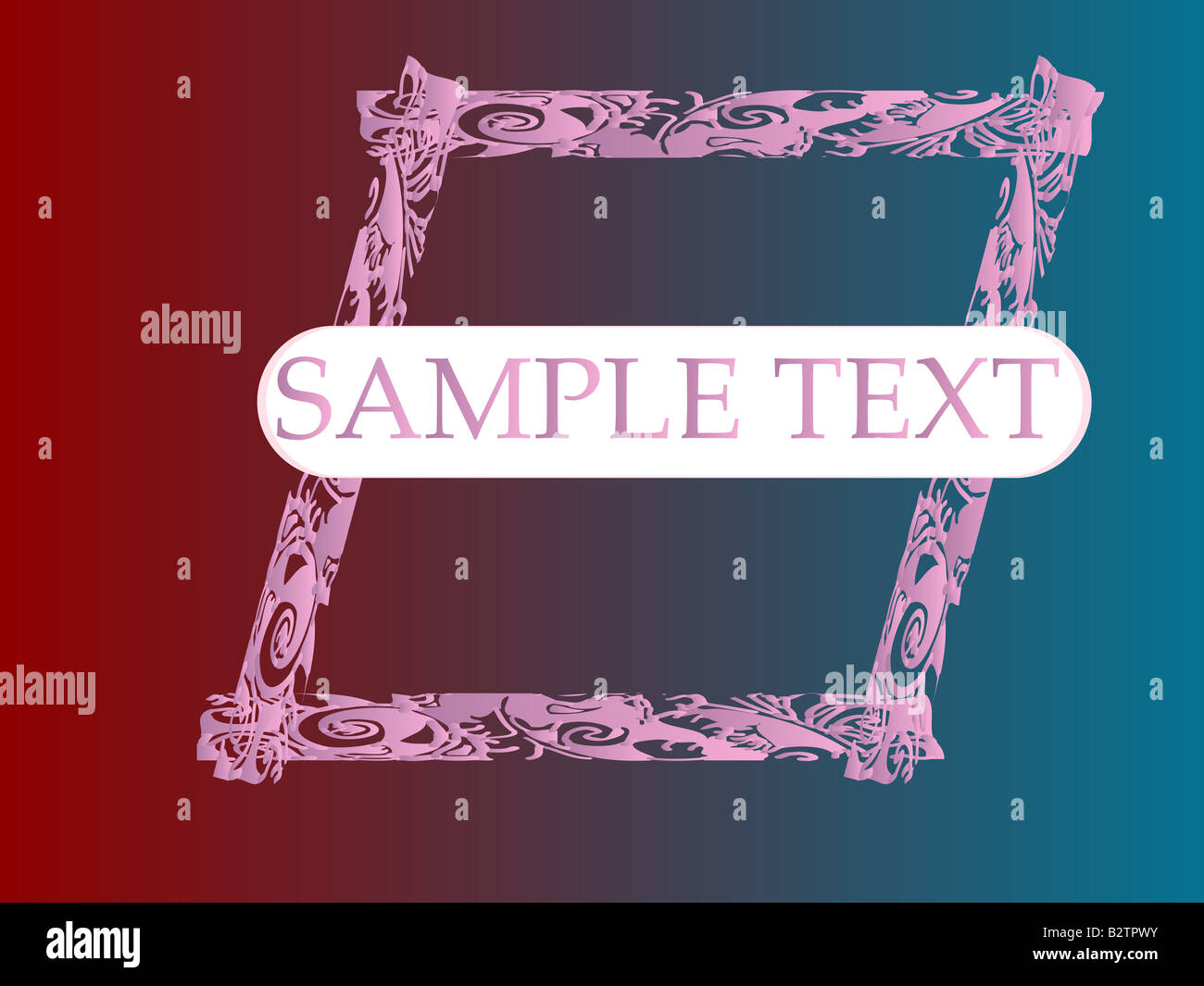 floral frame with sample text Stock Photo - Alamy