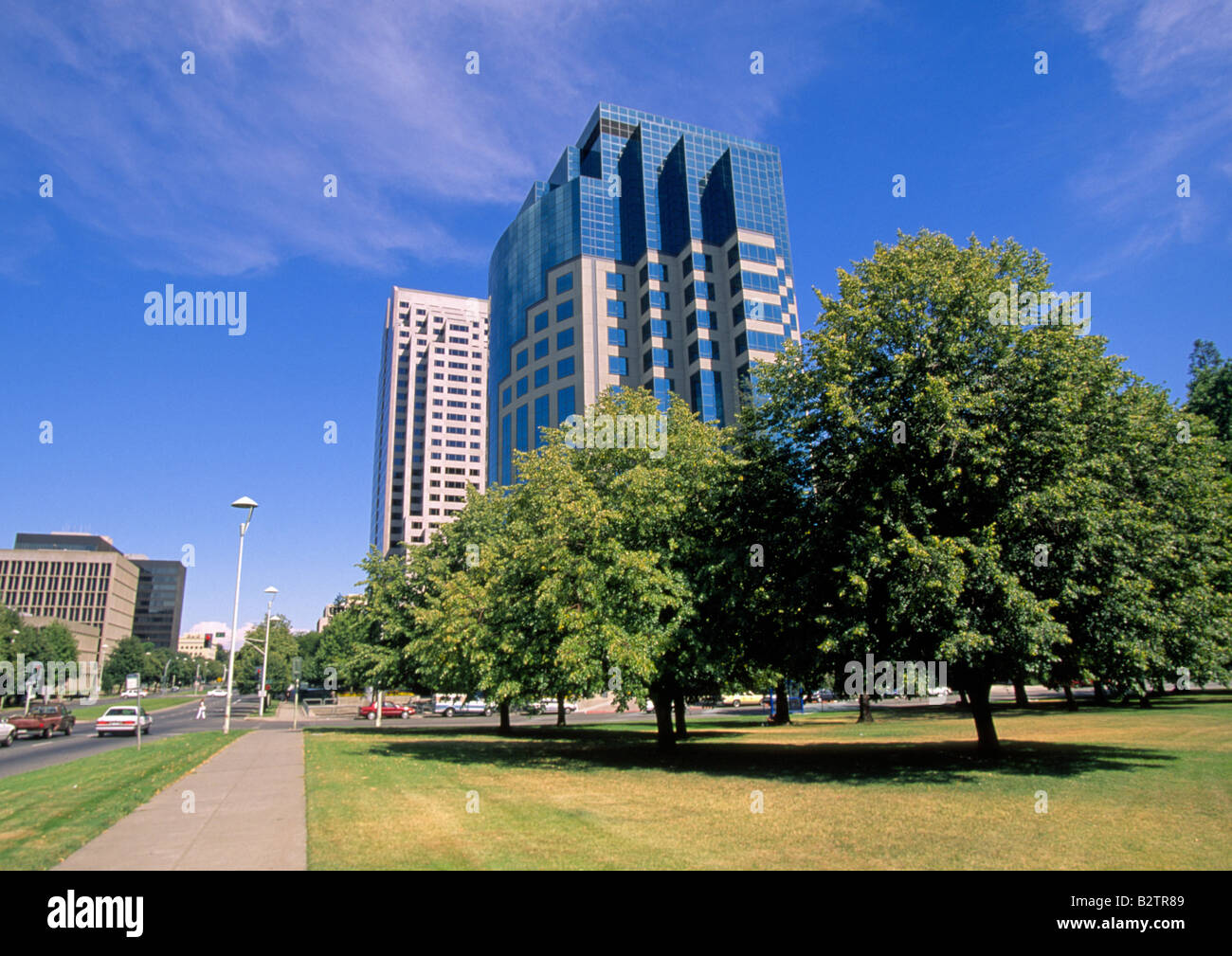 A view of office buildings in downtown Sacramento capital of California ...