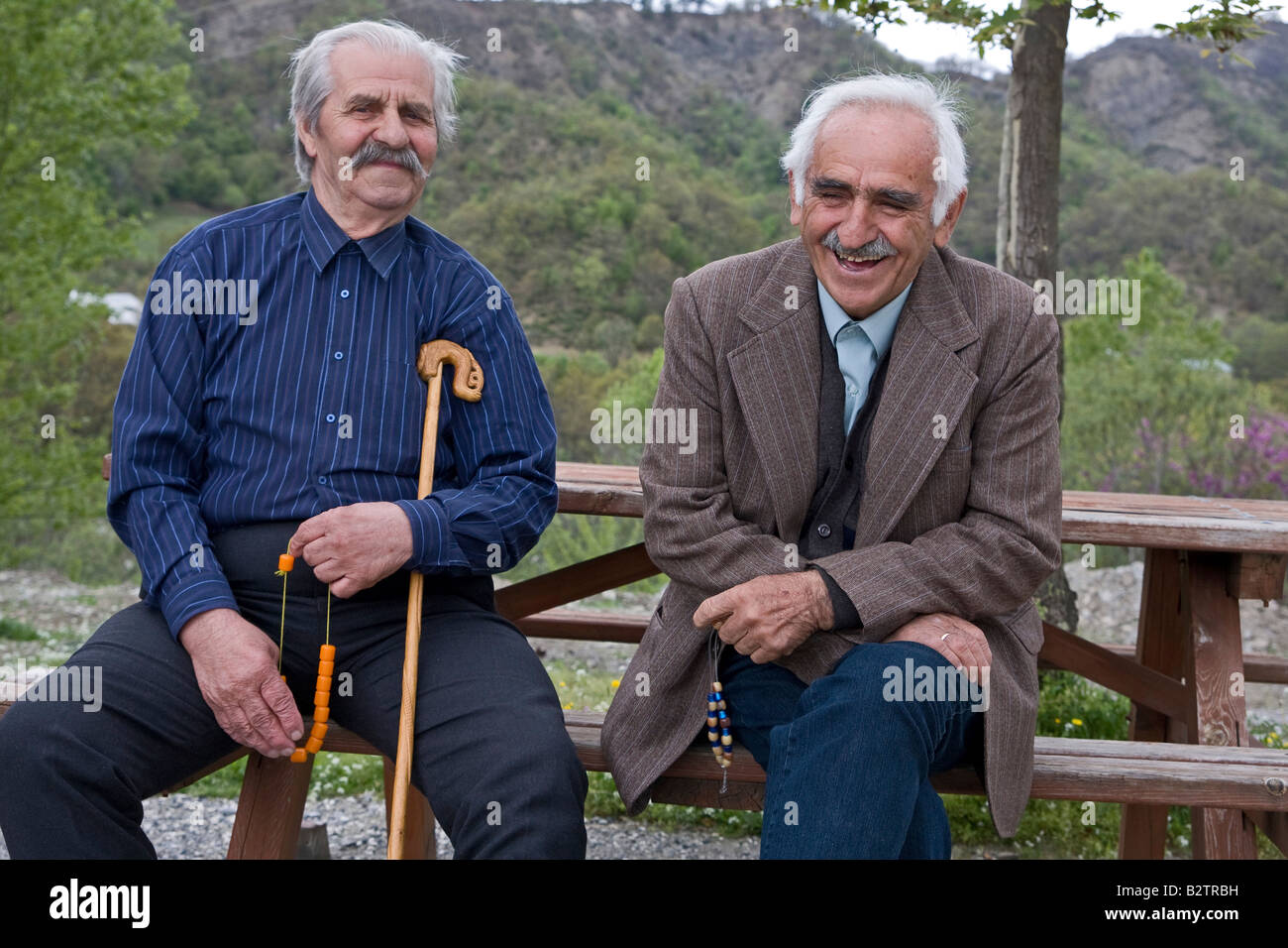 Greece Macedonia old local men at leisure Stock Photo - Alamy
