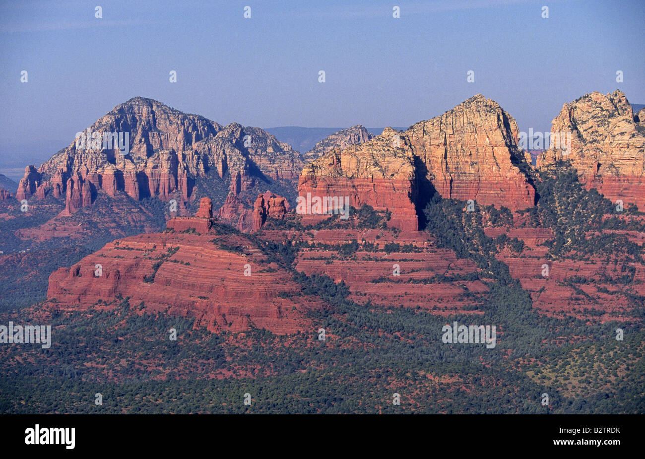 A view of the towering slickrock sandstone formations beneath the ...