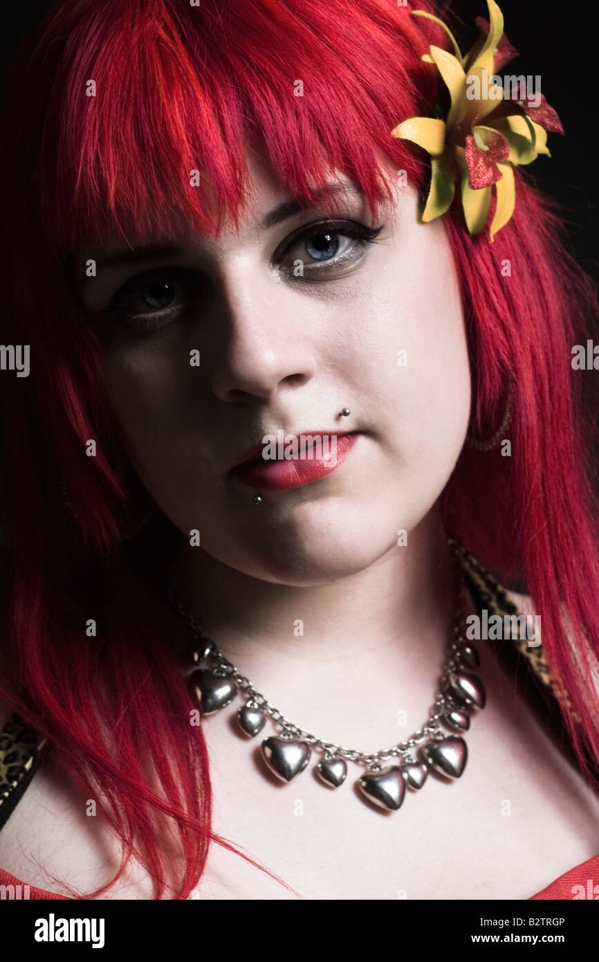 Young teenage girl woman gothic hair hi-res stock photography and ...