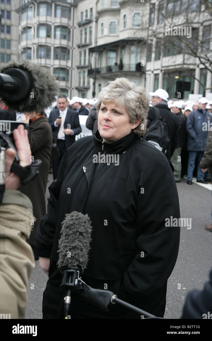 Jan Berry, former Chair of the Police Federation, being interviewed by ...