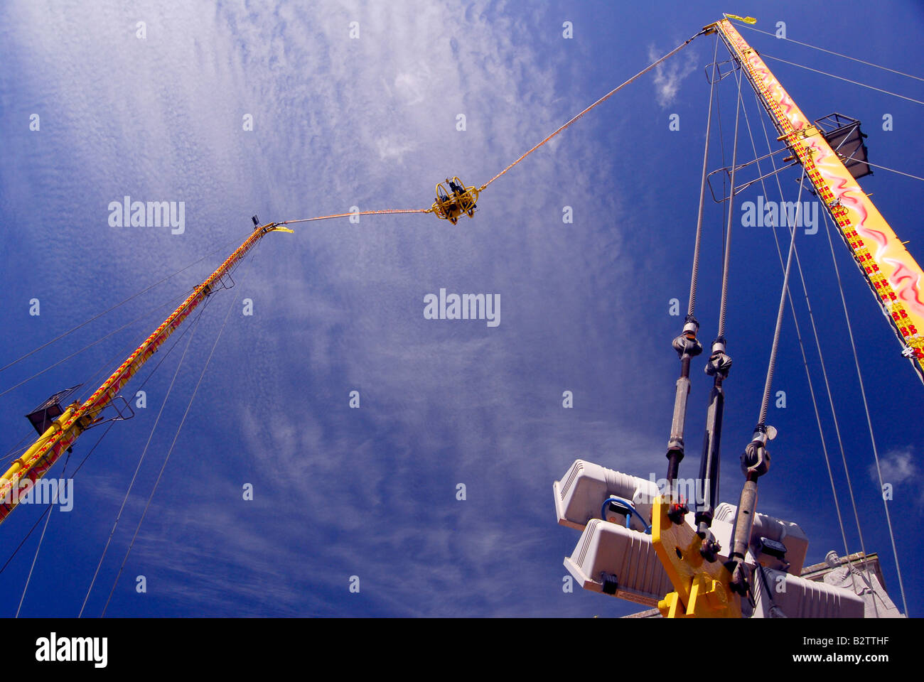 cardiff big weekend fun fair ride catapult Stock Photo - Alamy