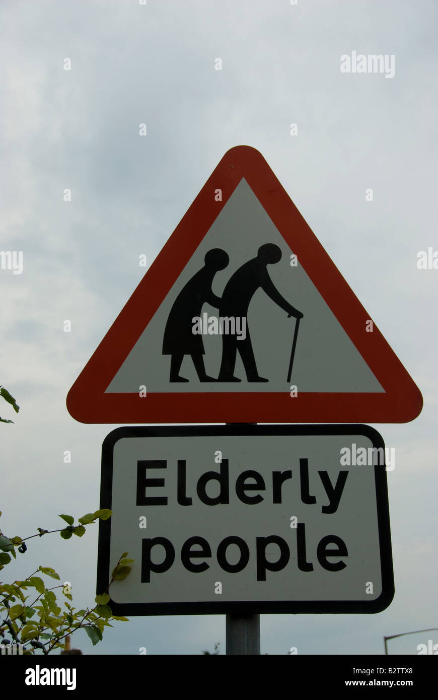 elderly people warning sign Stock Photo - Alamy