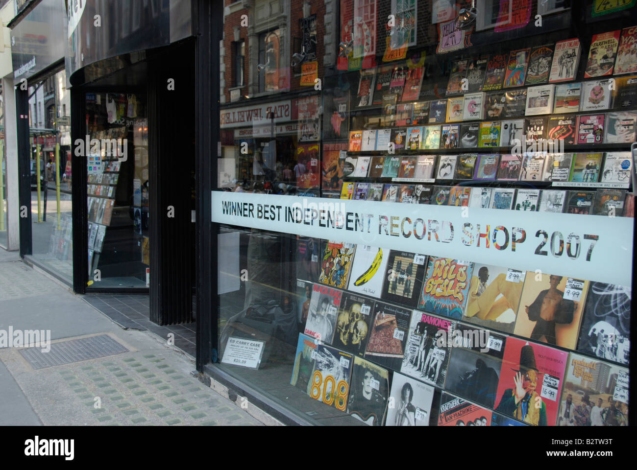 Sister Ray record shop window, Berwick Street, Soho ,London, England ...