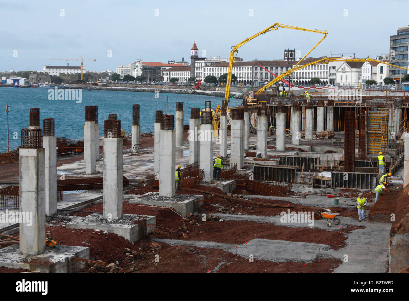 The azorean city of Ponta Delgada during the construction of Portas do ...