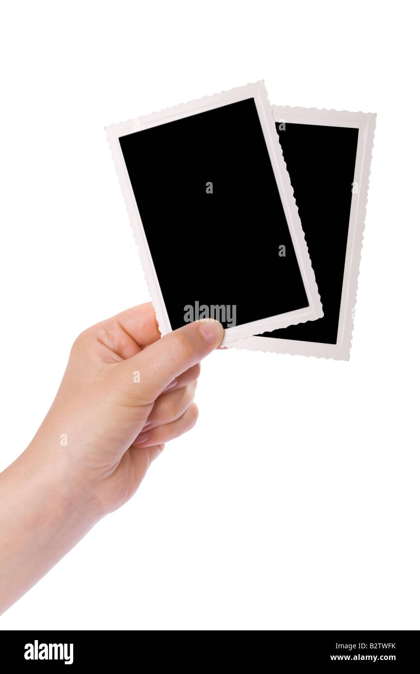 Hand holding a photograph isolated on a white background Stock Photo ...