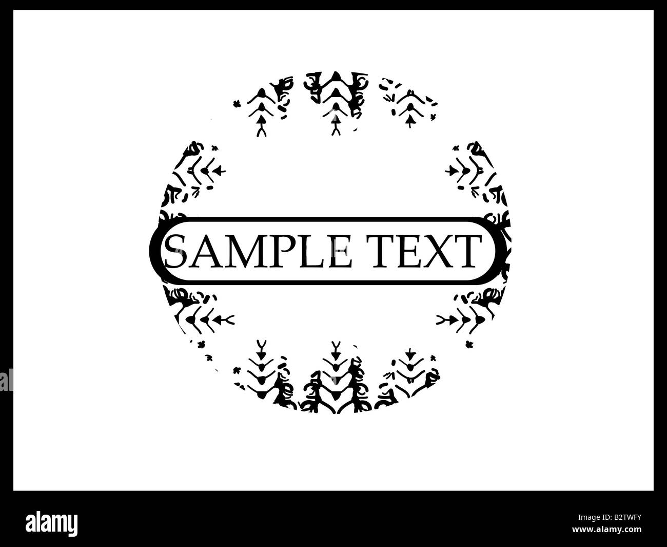 sample text in circular frame Stock Photo - Alamy