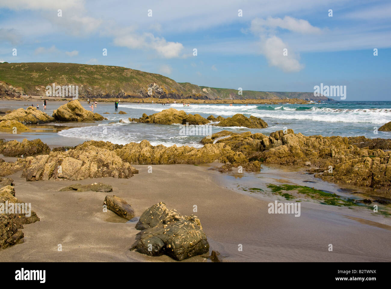 On the beach at Kennack Sands Cornwall Stock Photo - Alamy