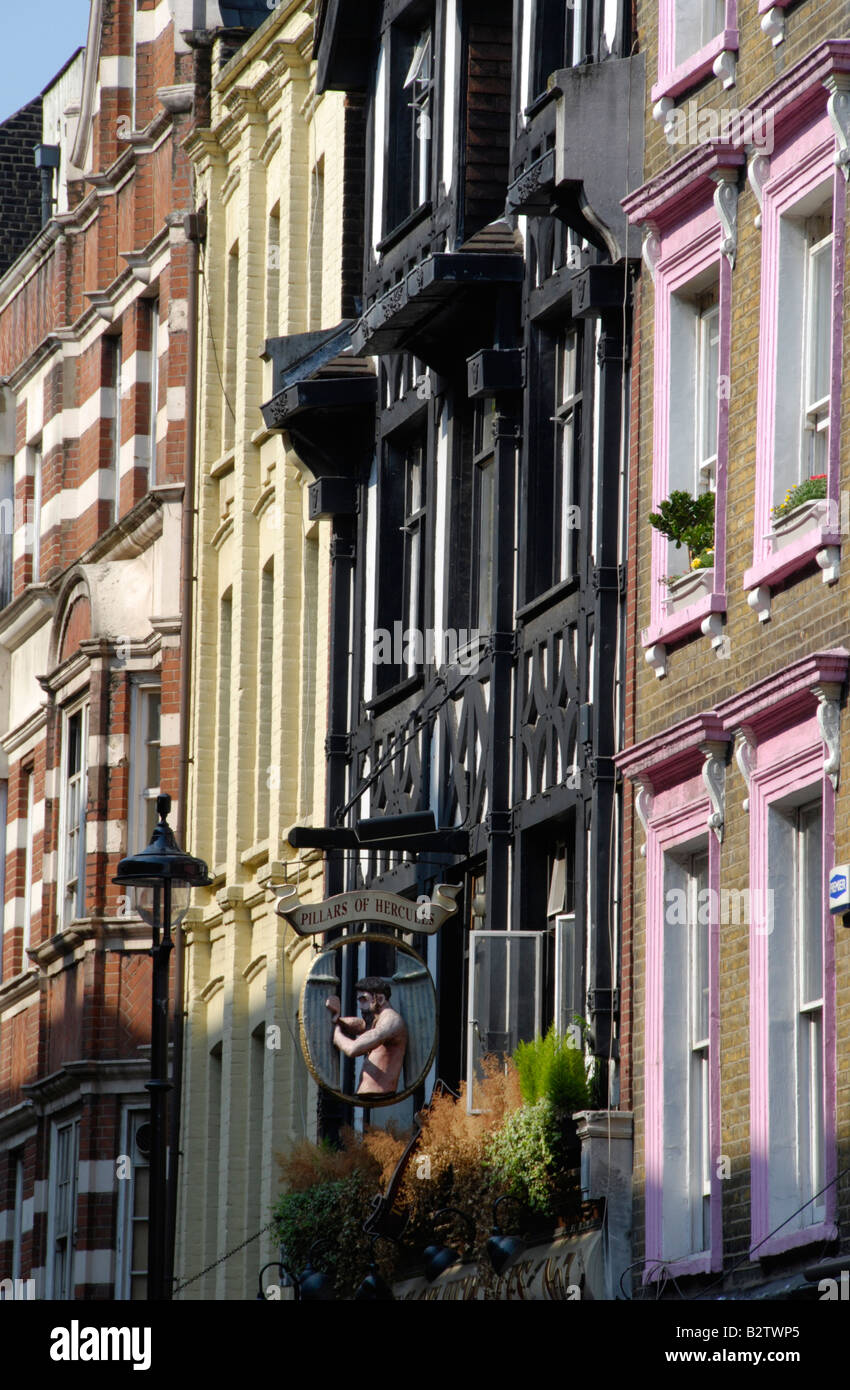 Building facades Greek Street Soho London England Stock Photo - Alamy