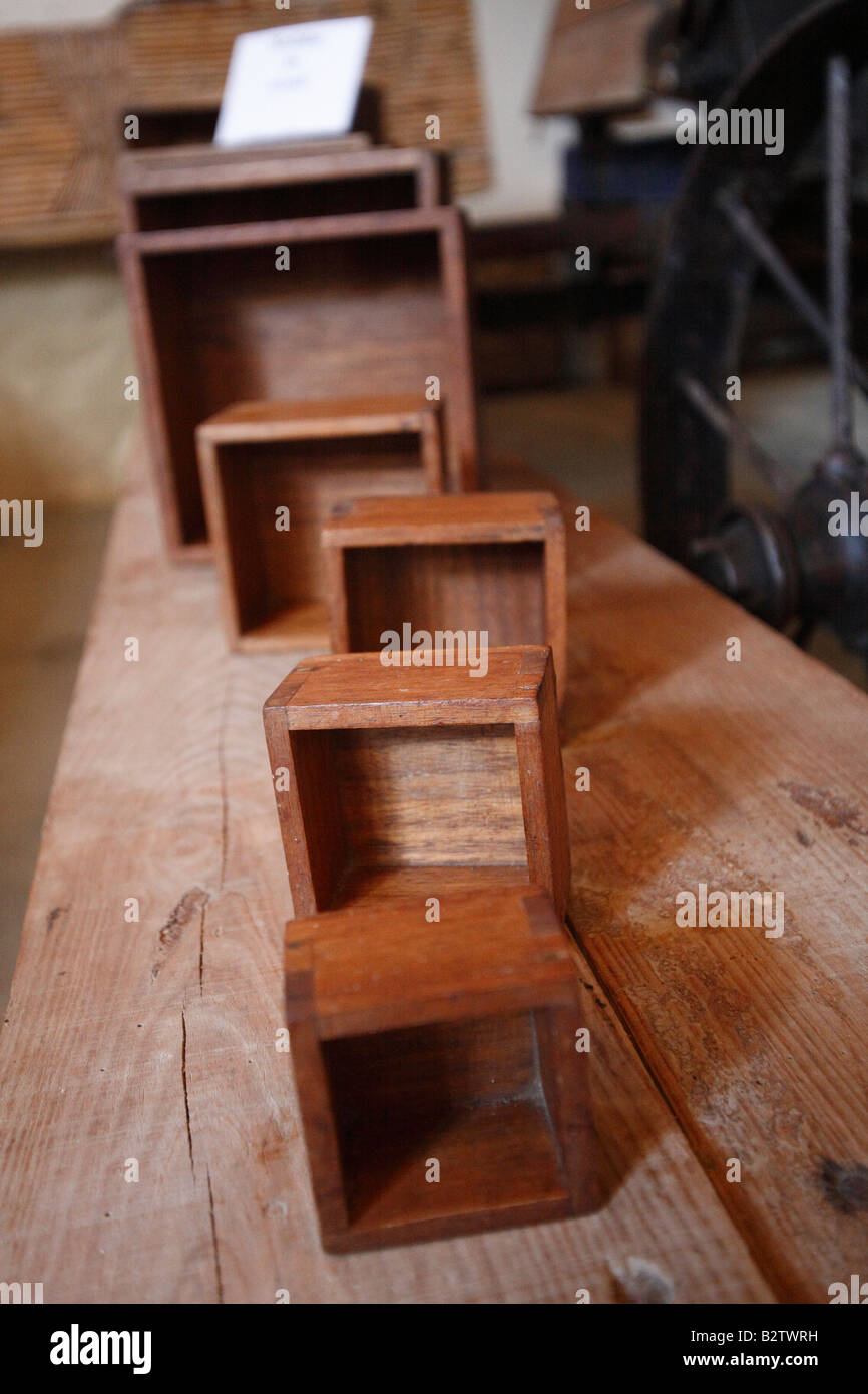 Wooden boxes used for measuring cereals, such as corn Stock Photo - Alamy