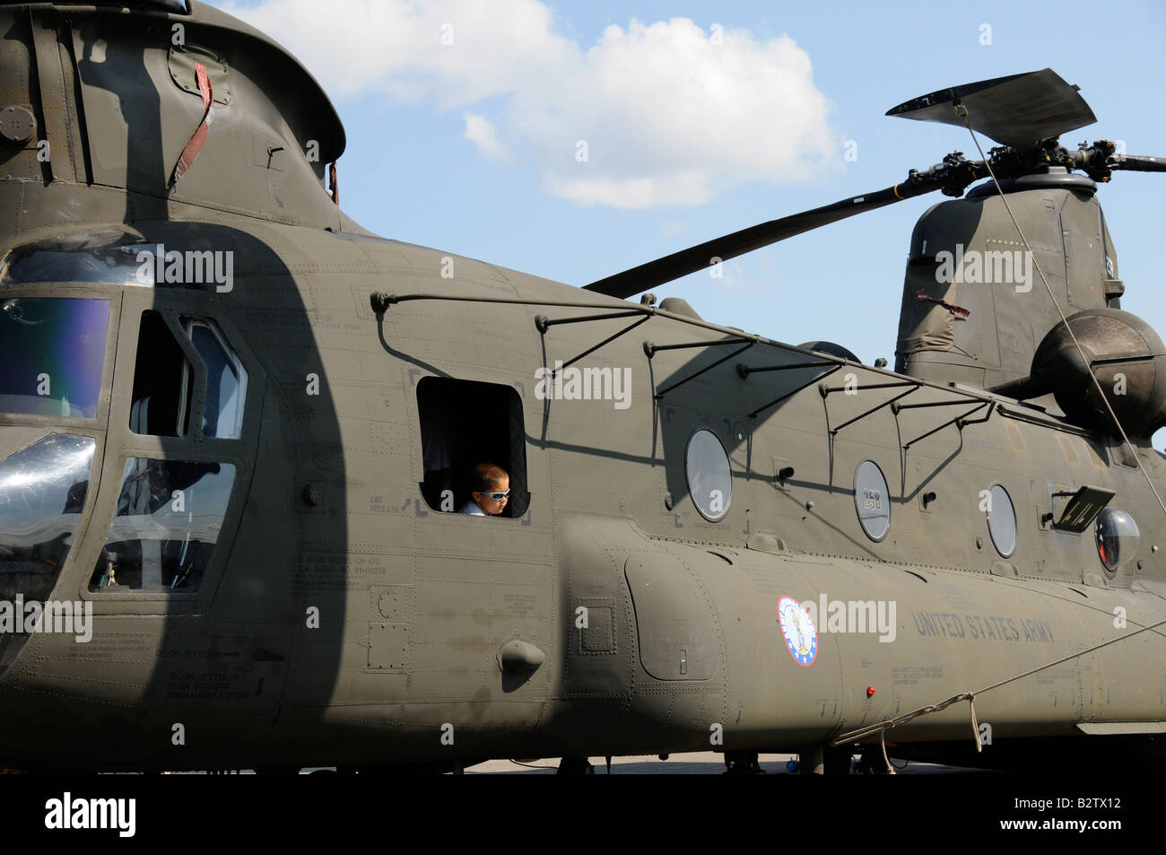 The Boeing CH-47 Chinook helicopter on display at the Rochester NY ...