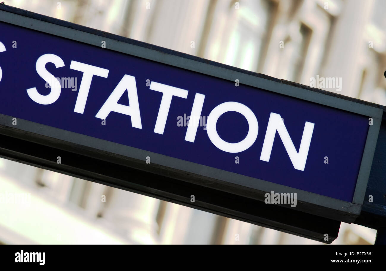 Detail Of A London Train Staion Sign Stock Photo - Alamy